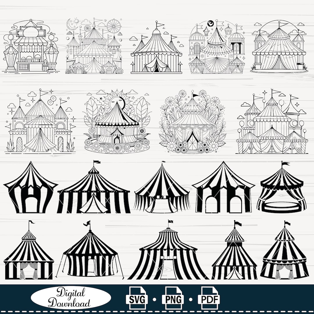 Circus Tent SVG,#2, Circus Tent Svg, Circus Tent Clipart, Circus Tent ...