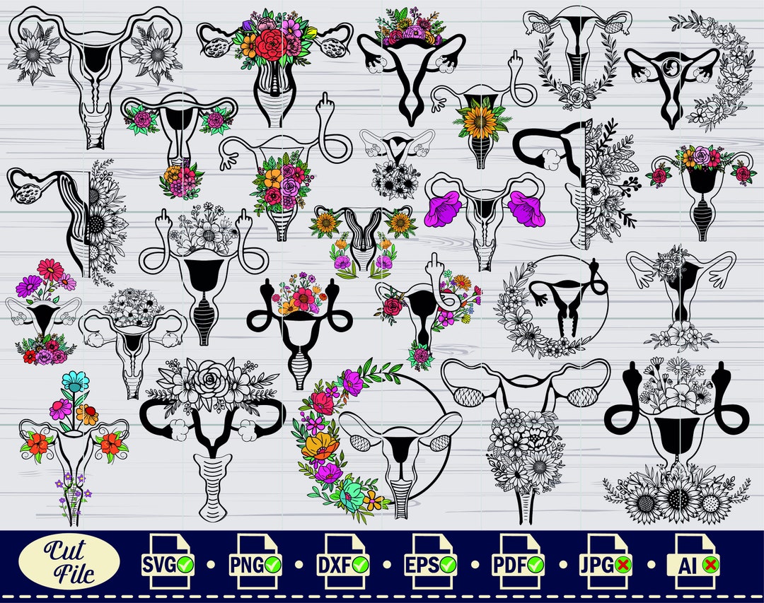Uterus SVG, Floral Uterus Svg, Uterus Cut File, Feminist Svg, Middle ...