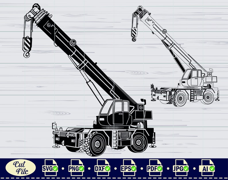 Crane Truck SVG 2 Crane Truck Clipart Crane Truck Files for - Etsy