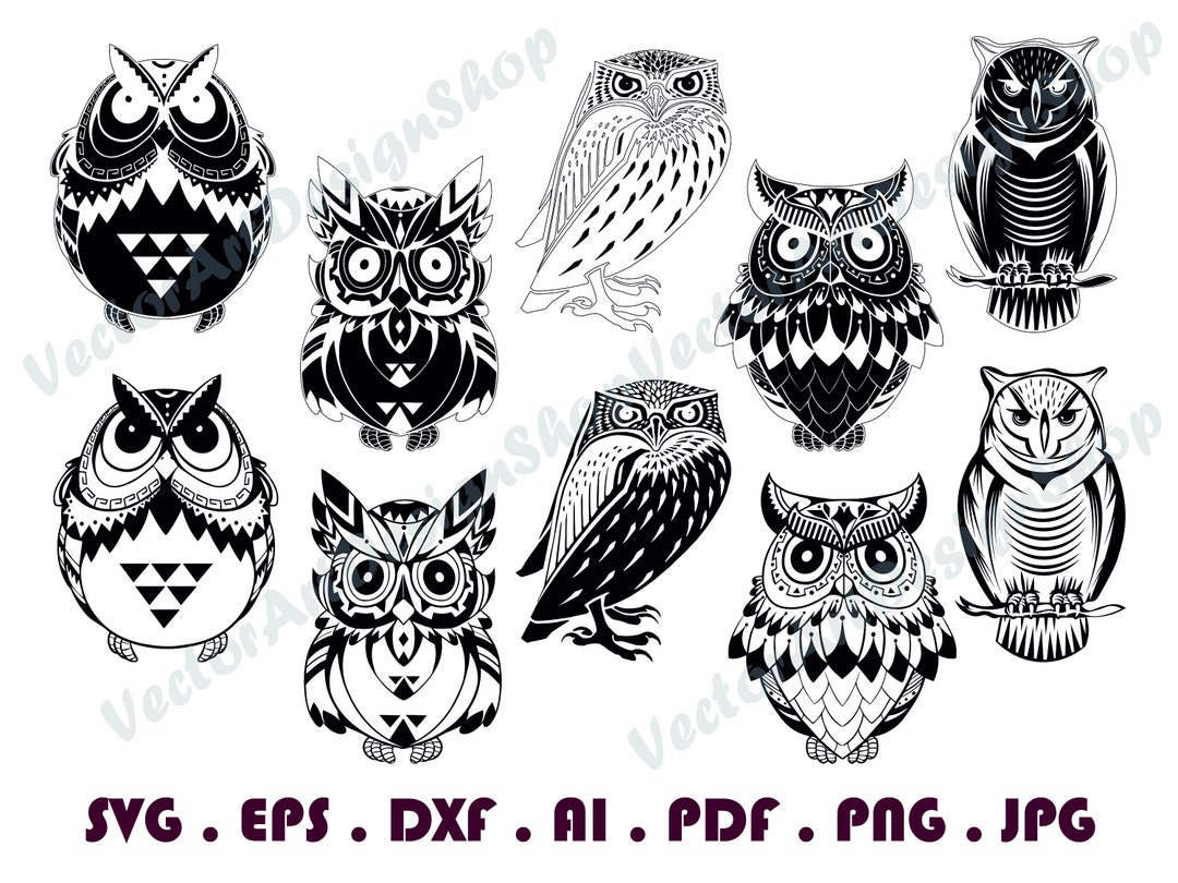 Owl 3 SVG, Owl SVG, Bird Svg, Owl Clipart, Owl Files for Cricut, Owl ...