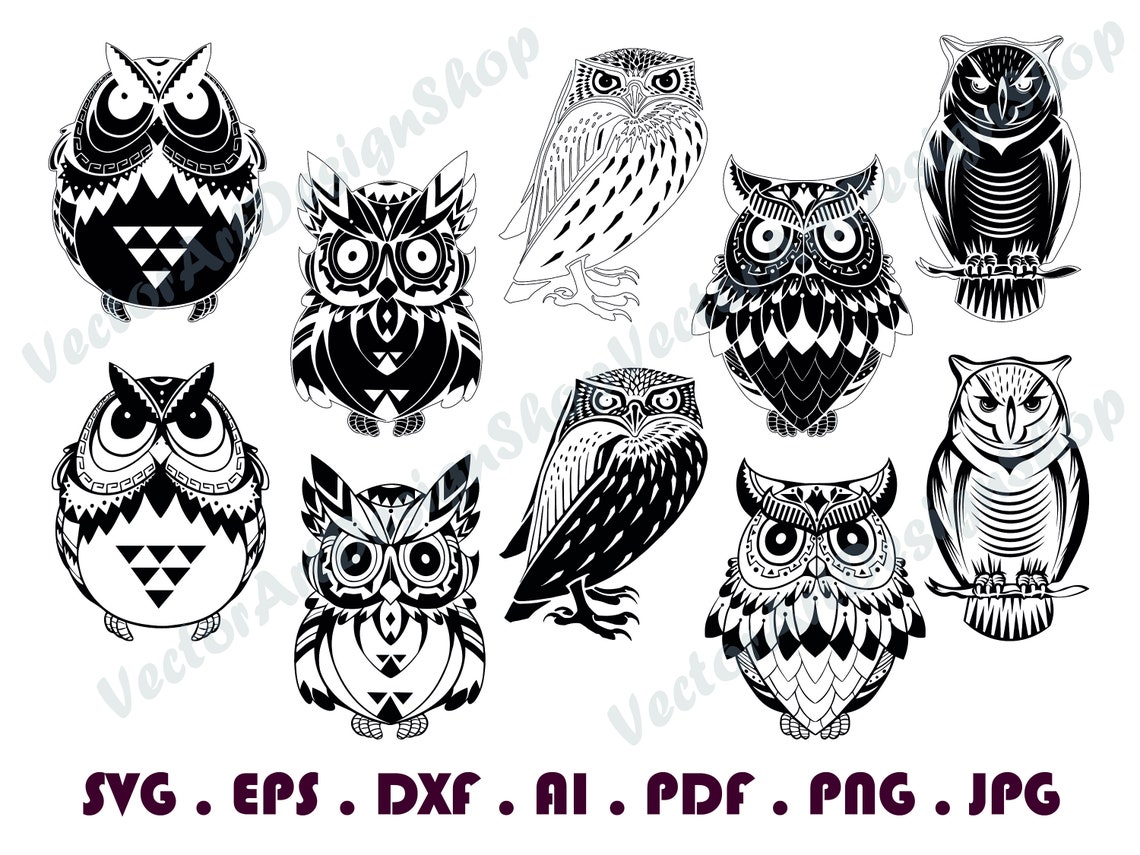 Owl 3 SVG Owl SVG Bird Svg Owl Clipart Owl Files for - Etsy
