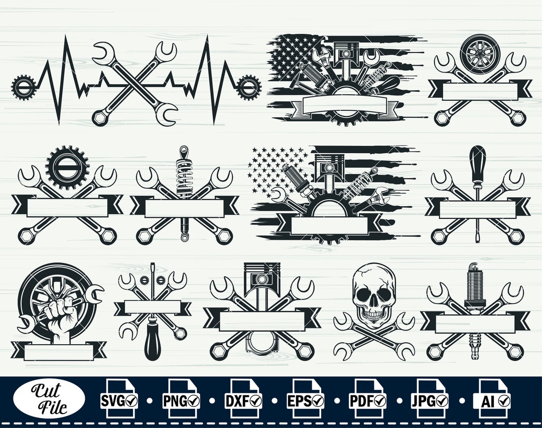 Mechanic Svg Bundle,#3, Mechanic Tools Logo Svg, US Flag Mechanic Svg ...