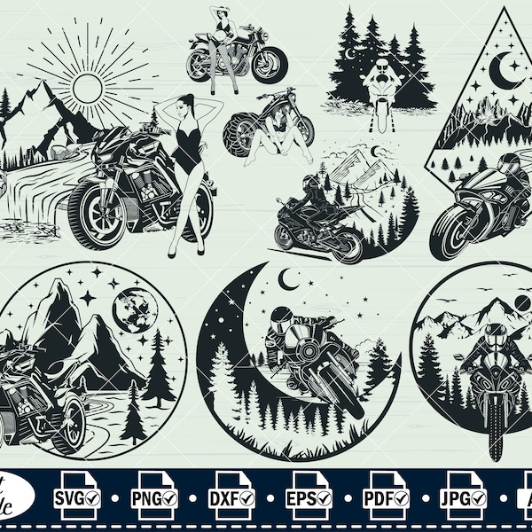 Motorcycle Svg - Etsy