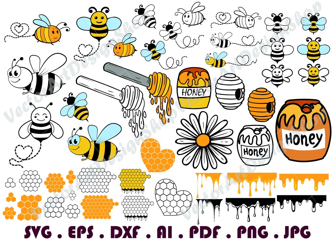 Bee Svg 6, Bee Svg File, Bee Svg Bundle, Layered Bee Svg, Bee File for ...