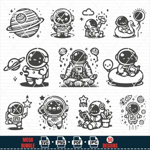 ASTRONAUT SVG MEGA Bundle, Cute Astronaut Cut File, Kid Astronaut Svg ...