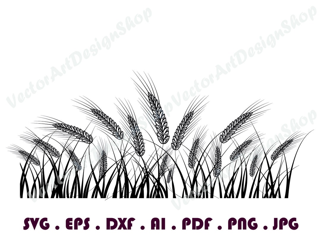 Wheat 2 SVG, Wheat Svg, Grain Svg, Wheat Clipart, Wheat Files for ...