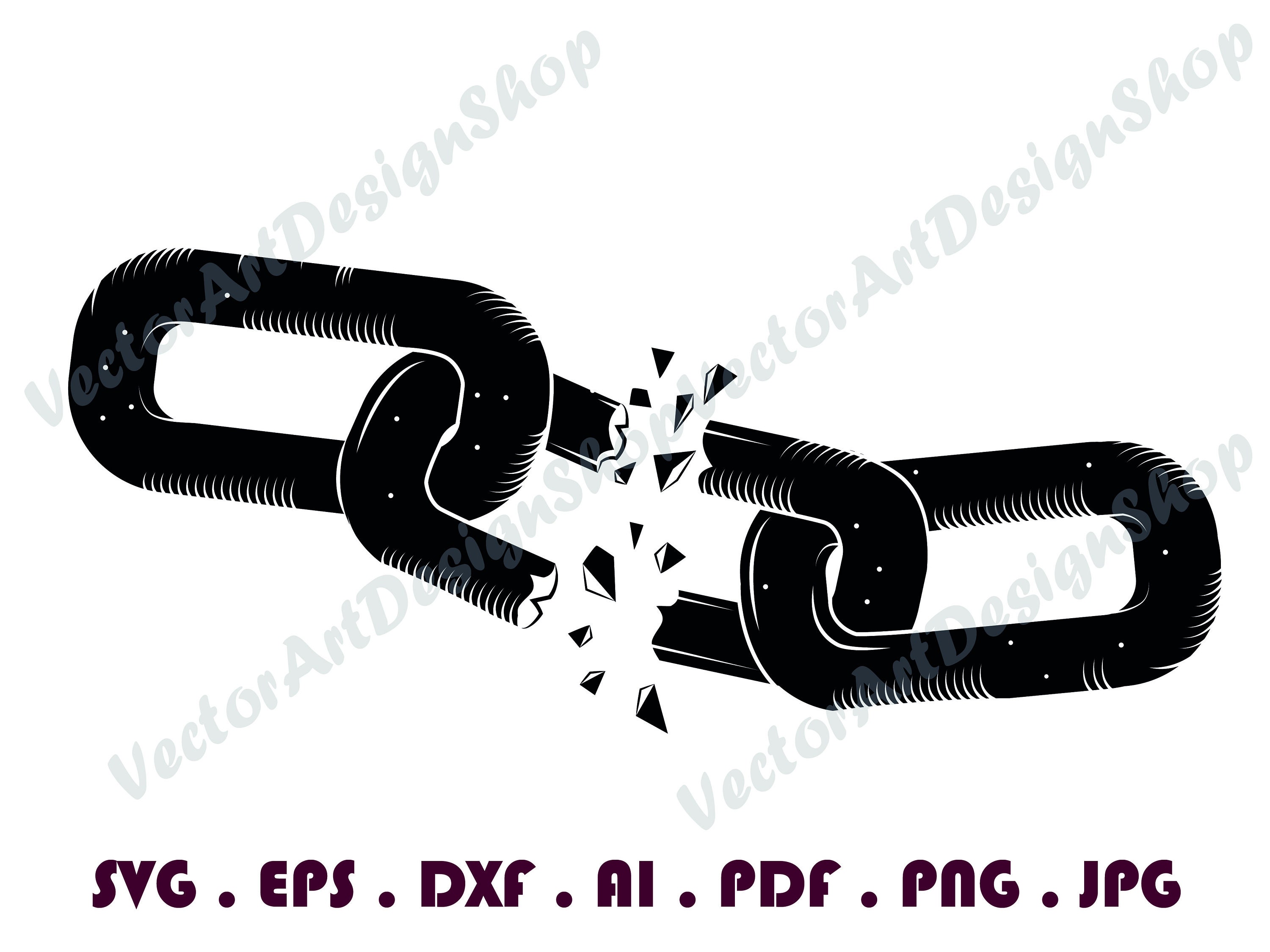 Chain 1 SVG Broken Chain SVG Chain Clipart Chain Files for | Etsy