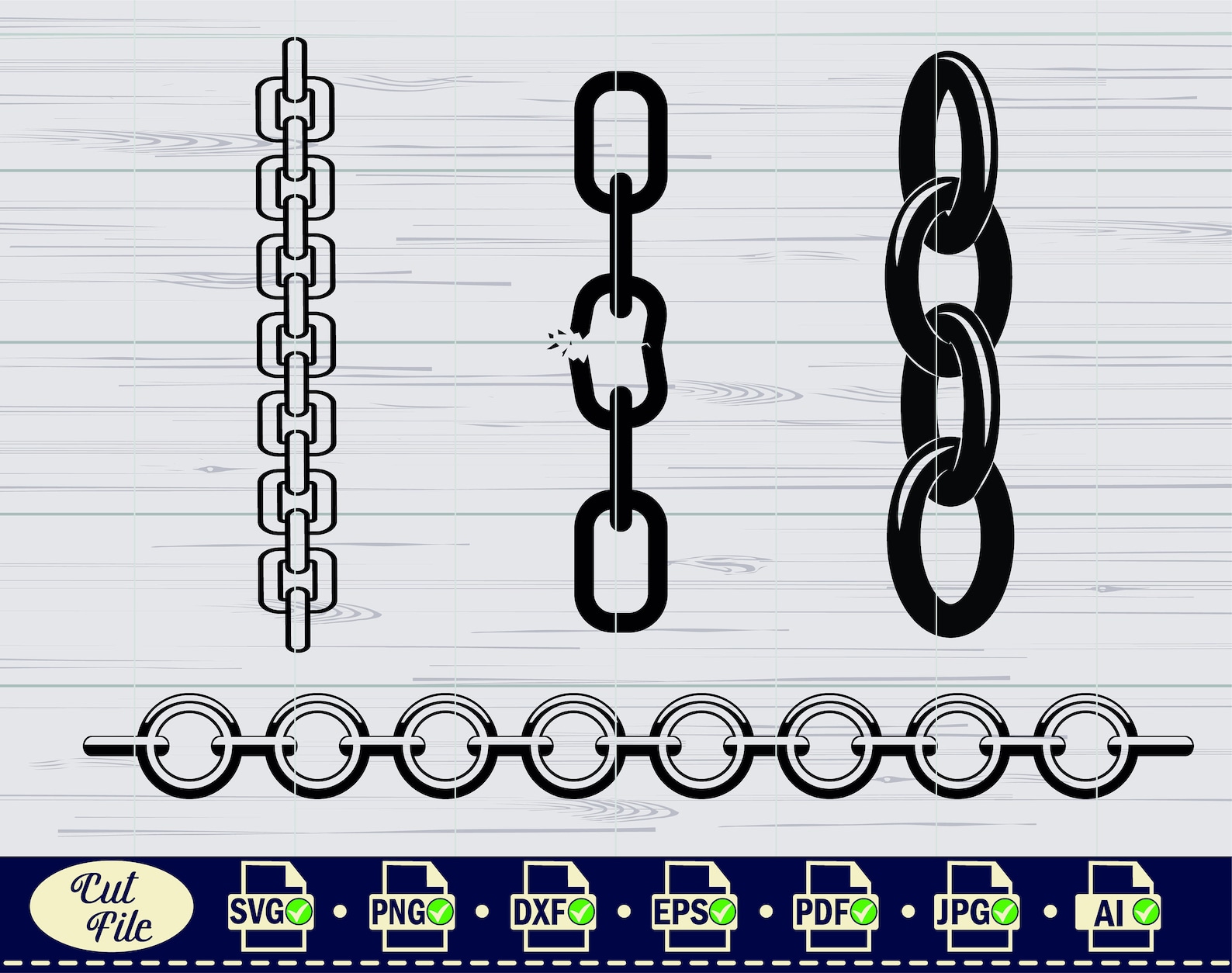 Chain SVG 1 , Broken Chain SVG, Chain Clipart, Chain Files for Cricut ...