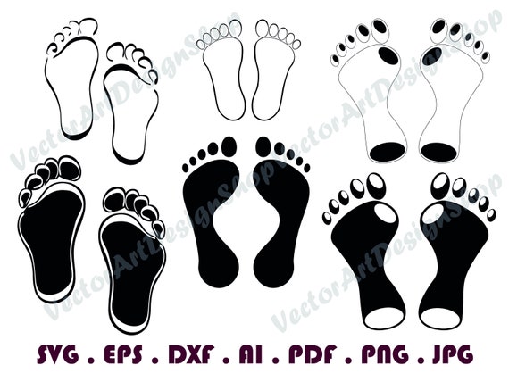 Footprints 1 SVG Footprint SVG Footprints Clipart | Etsy