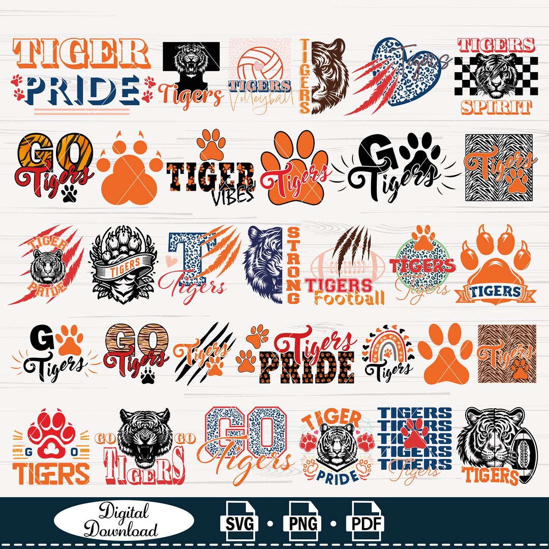 Tiger Pride SVG Bundle: School Spirit Graphics (digital Download) - Etsy