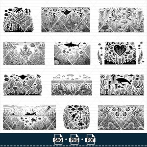 Undersea Scene SVG Vector Bundle, Undersea Scene Clipart, Undersea ...