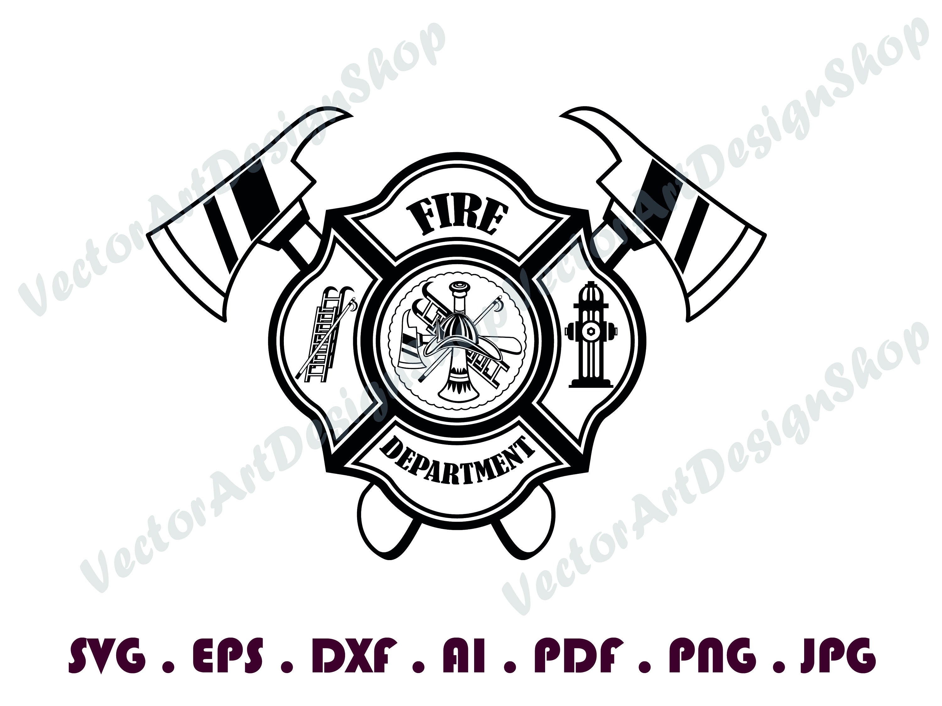 Fire Department Logo With Axes
