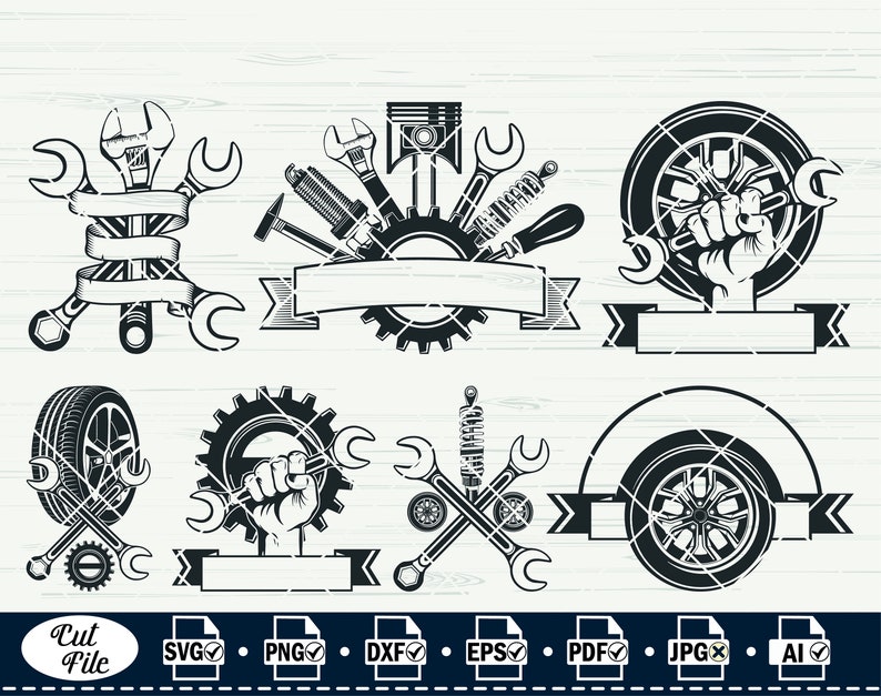 Mechanic Logo SVG Mega Bundle: Auto Repair Clipart (digital Files) - Etsy
