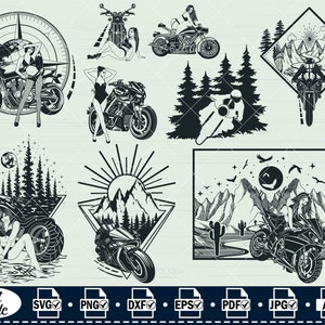 Motorcycle Scene SVG,3, Motorcycle Svg Cut File for Cricut, Motorbike ...