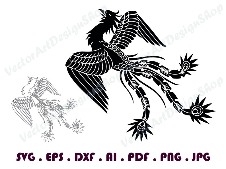 Phoenix Bird 2 Svgbird SVG Phoenix Bird Clipart Phoenix - Etsy