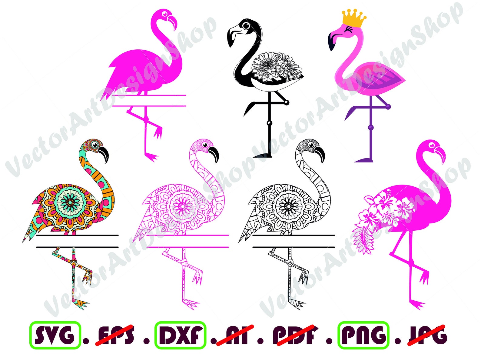 Flamingo SVG File 3 Flamingo Floral Svg Flamingo With - Etsy