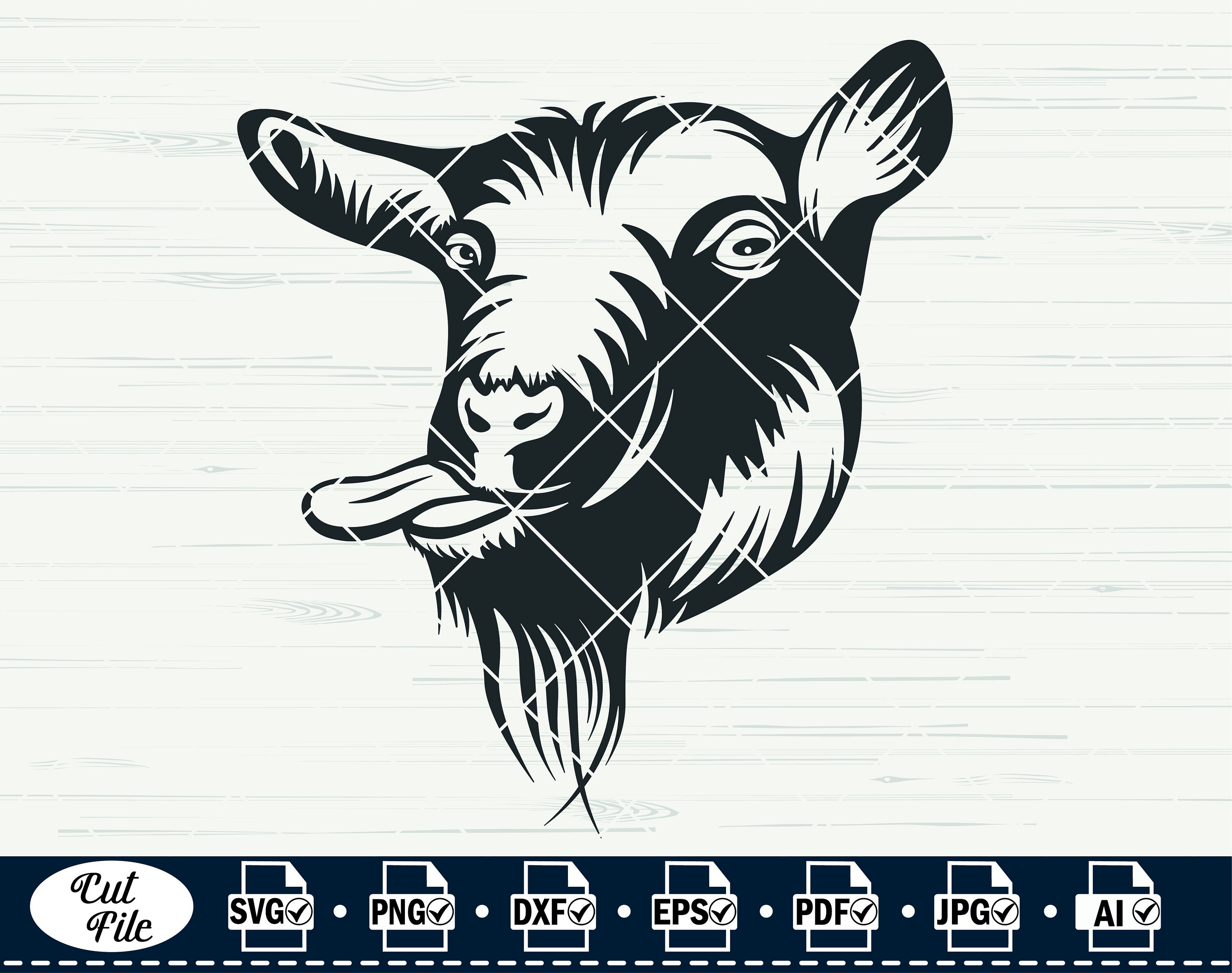 Goat SVG Files: Funny Farm Animal Face Clipart (digital Download) - Etsy