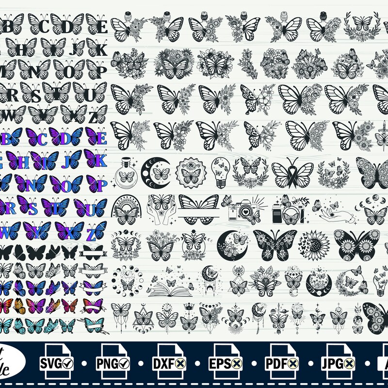 Half Butterfly Svg - Etsy