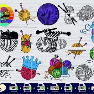 Knitting Bundle SVG,#2, Yarn Svg, Crochet Svg, Yarn Ball Svg, Wool Svg ...
