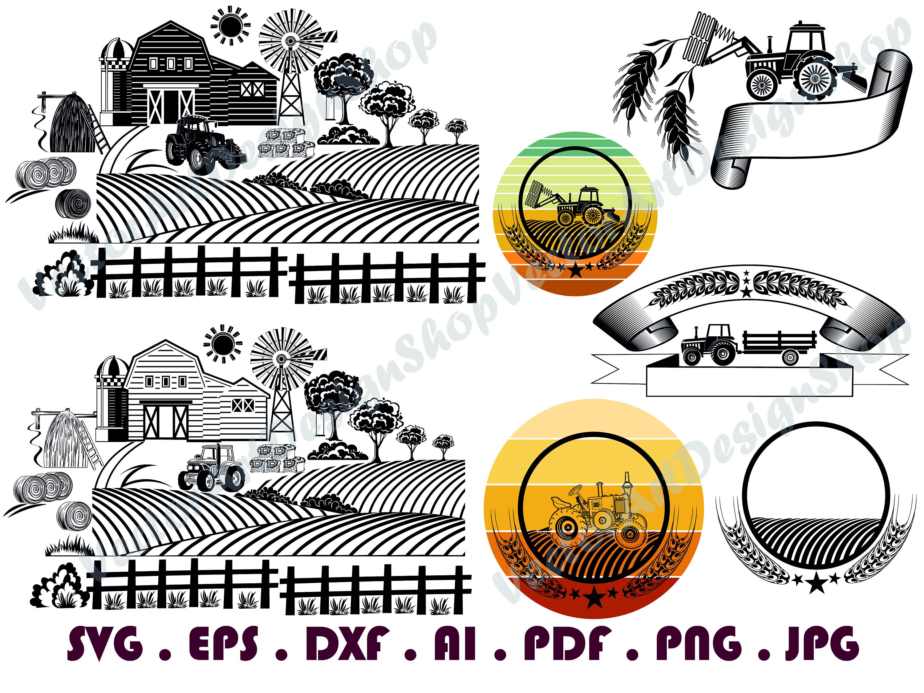 Farm House 5 SVG Farm SVG Clipart Farm Cut Files for - Etsy UK