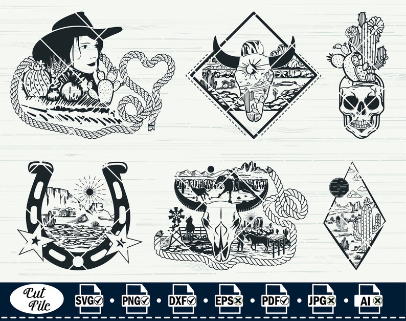 Cowboy SVG Bundle: Western Ranch, Desert Cactus (cut Files) - Etsy
