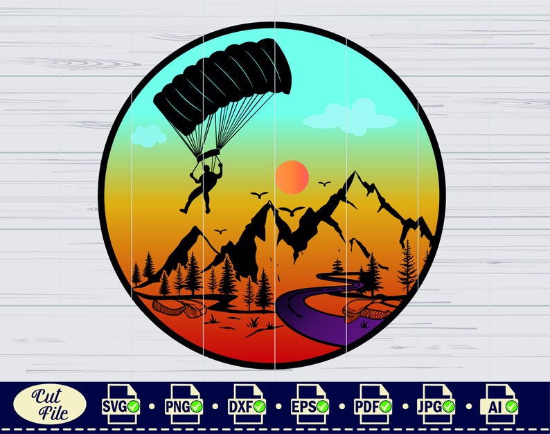 Parachute SVG Sky Diving Svg Paragliding Clipart Parachute - Etsy