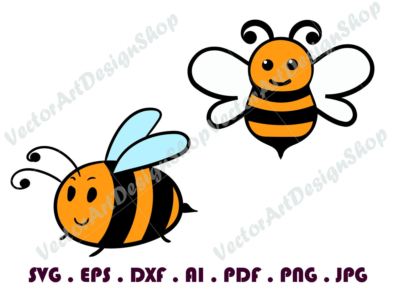 Bee SVG PNG 8 Files for Cutting Machines Digital Clipart | Etsy