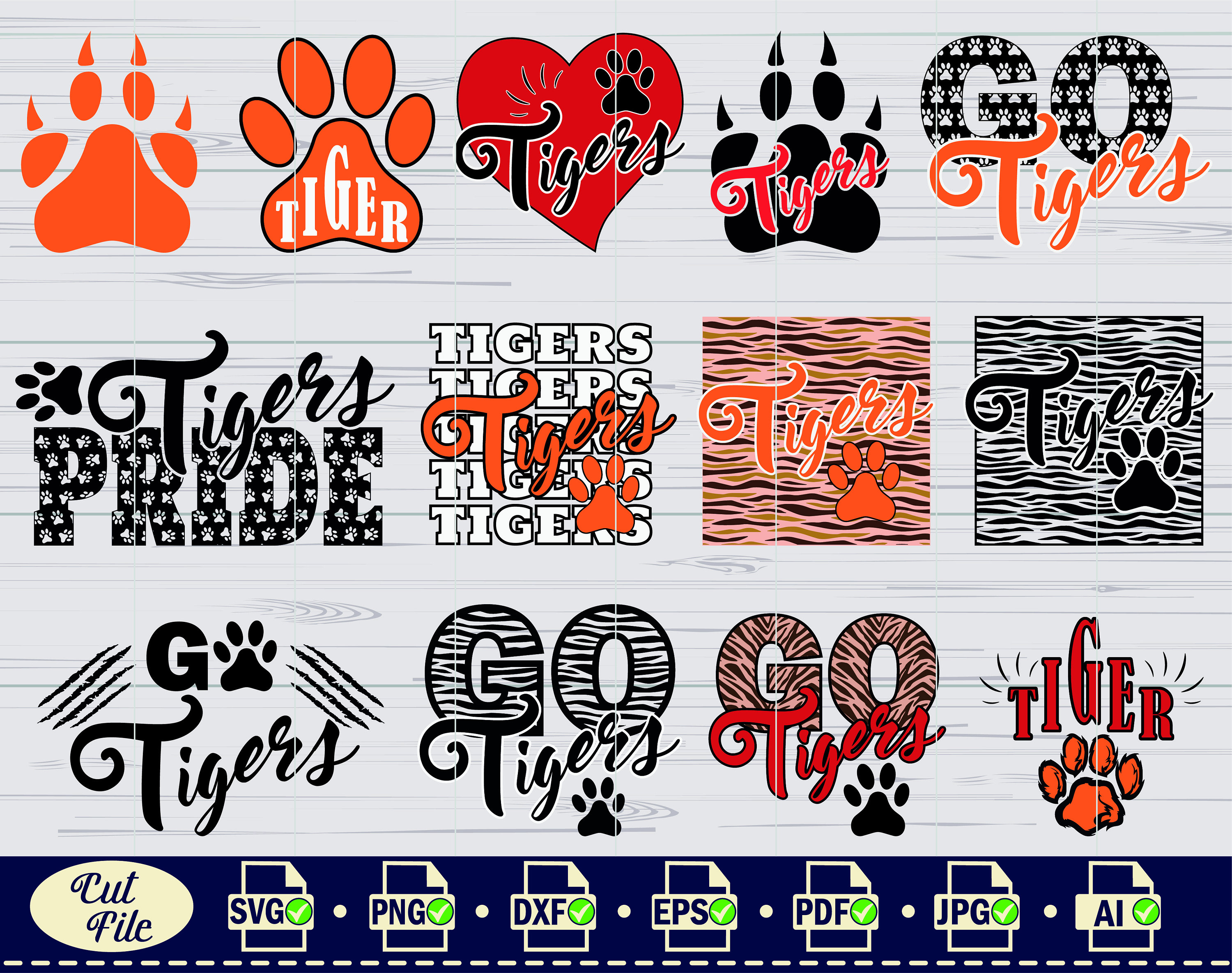 Tiger Svg File 3 Tiger Vibes SVG Go Tigers Svg Tiger - Etsy