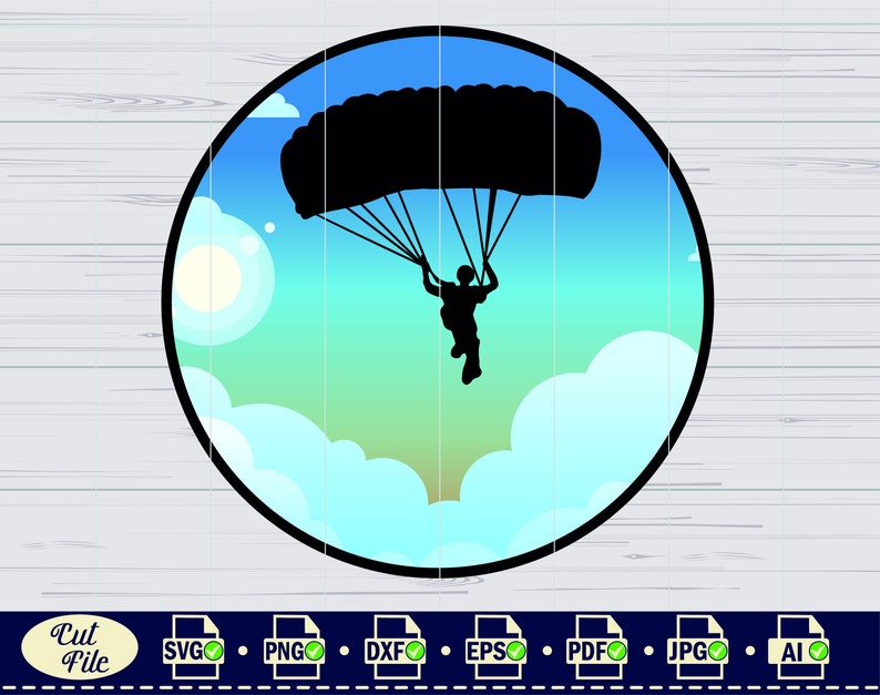 Parachute SVG Sky Diving Svg Paragliding Clipart Parachute - Etsy