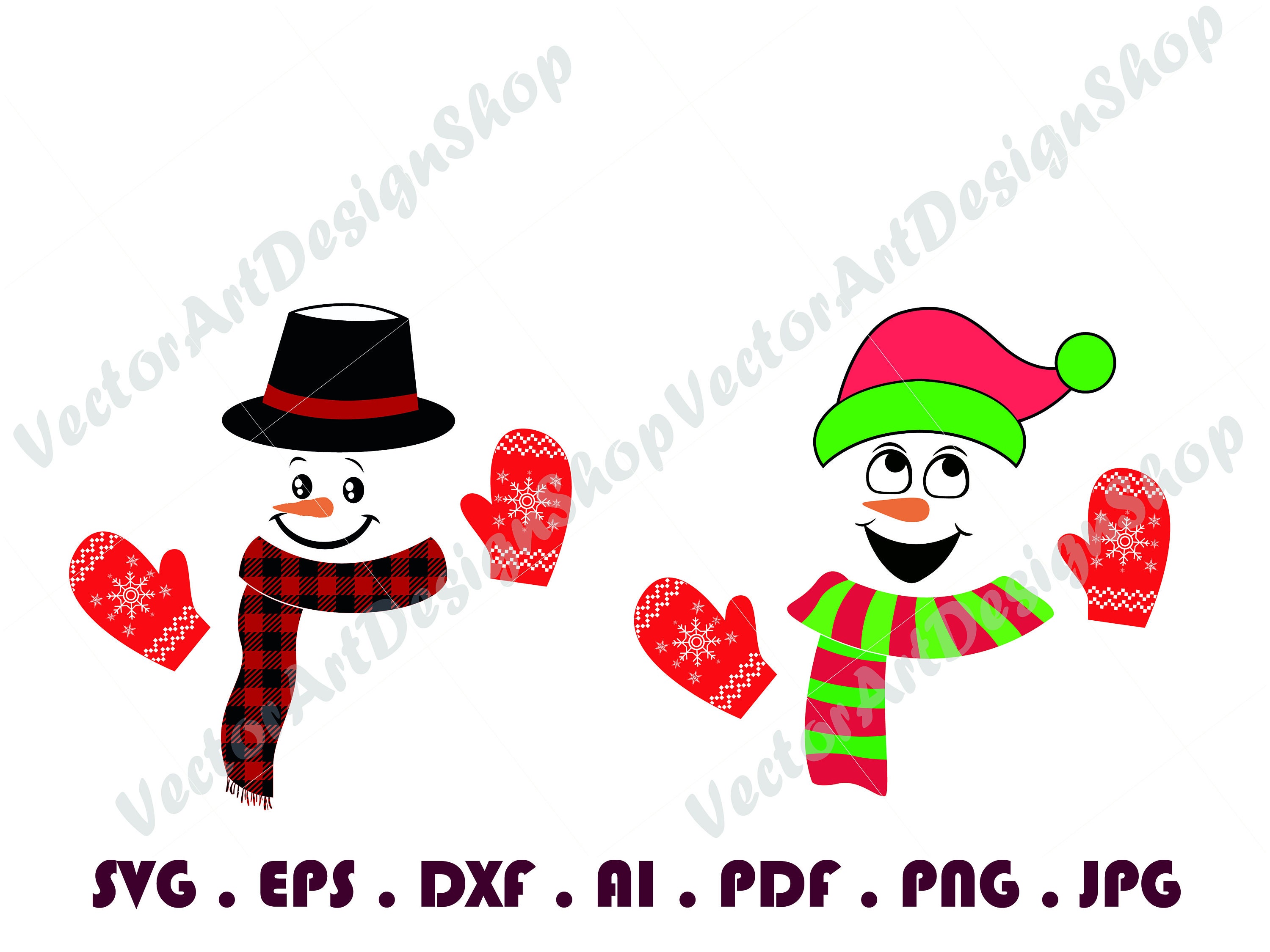 Snowman Svg Bundle 1 Christmas Snowman Svg Snowman Face | Etsy