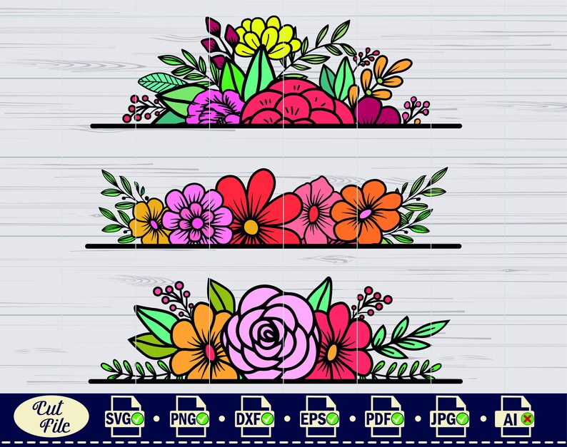 Floral Border SVG3 Flower Border SVG Floral Svg Flower - Etsy