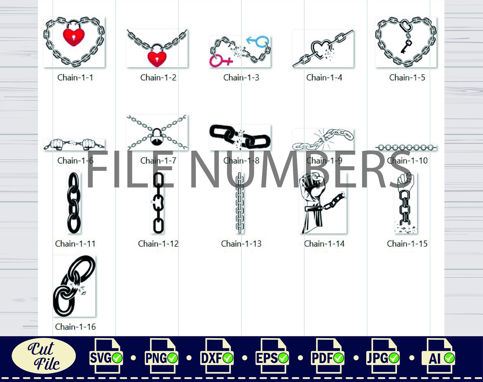 Chain SVG 1 , Broken Chain SVG, Chain Clipart, Chain Files for Cricut ...