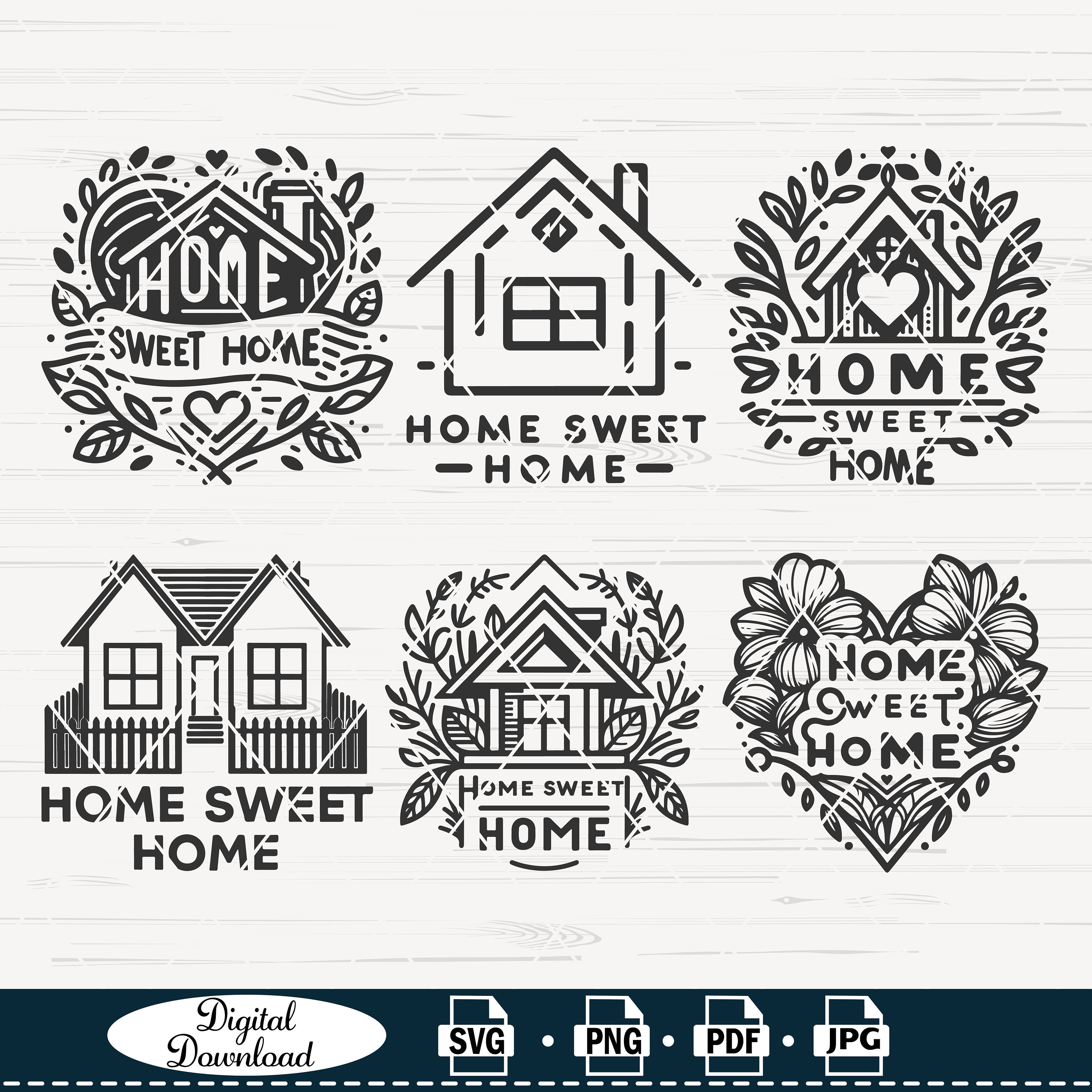 Home Sweet Home SVG Bundle, House Clipart (digital Download) - Etsy