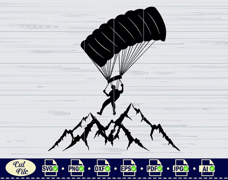Parachute SVG Sky Diving Svg Paragliding Clipart Parachute - Etsy
