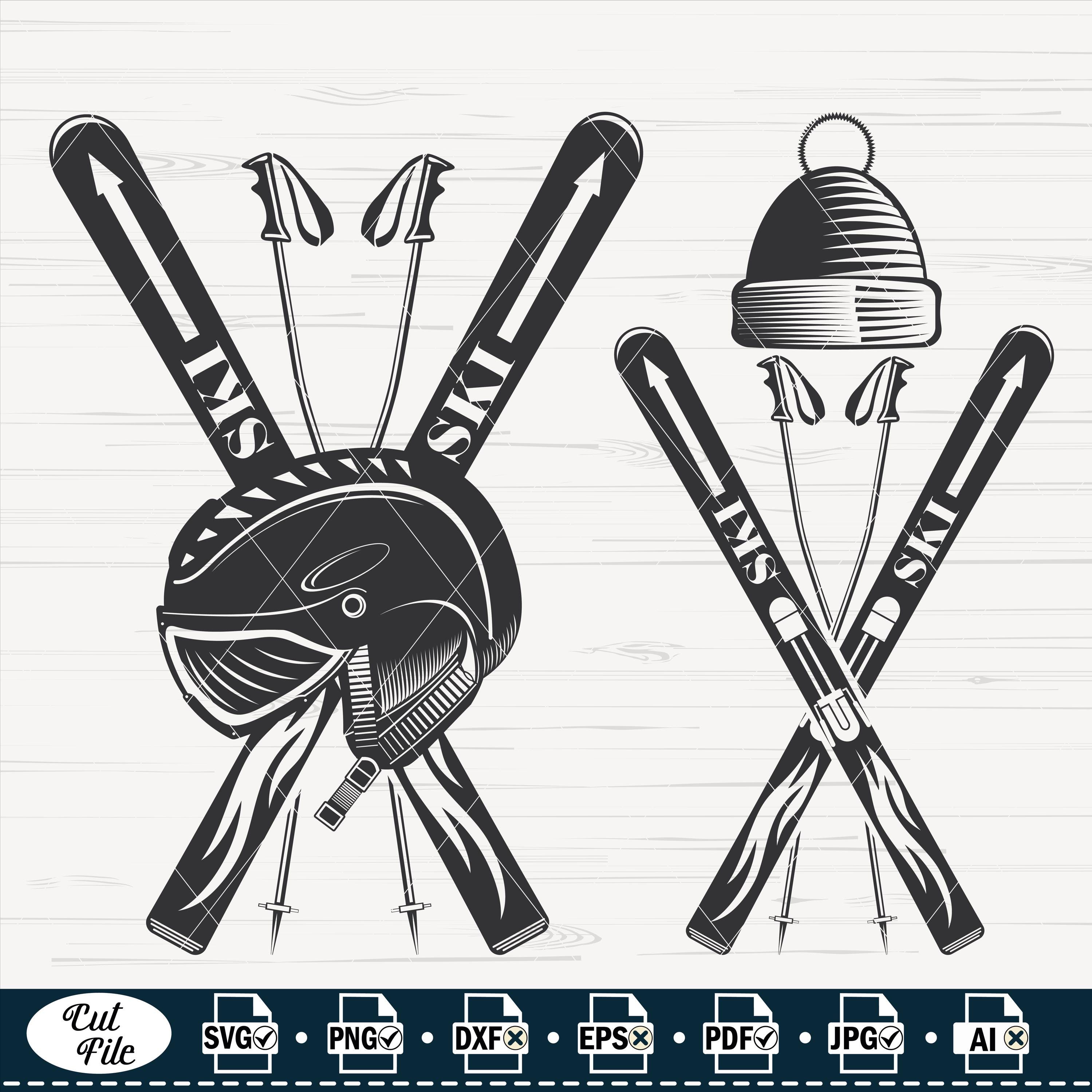 Skiing SVG Cut Files: Helmet, Goggles, Boots (digital Download) - Etsy