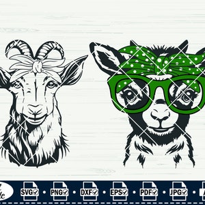 GOAT Svg,#4, Goat With Bandana Svg, Free Cuts for Cricut, Goat Vector ...