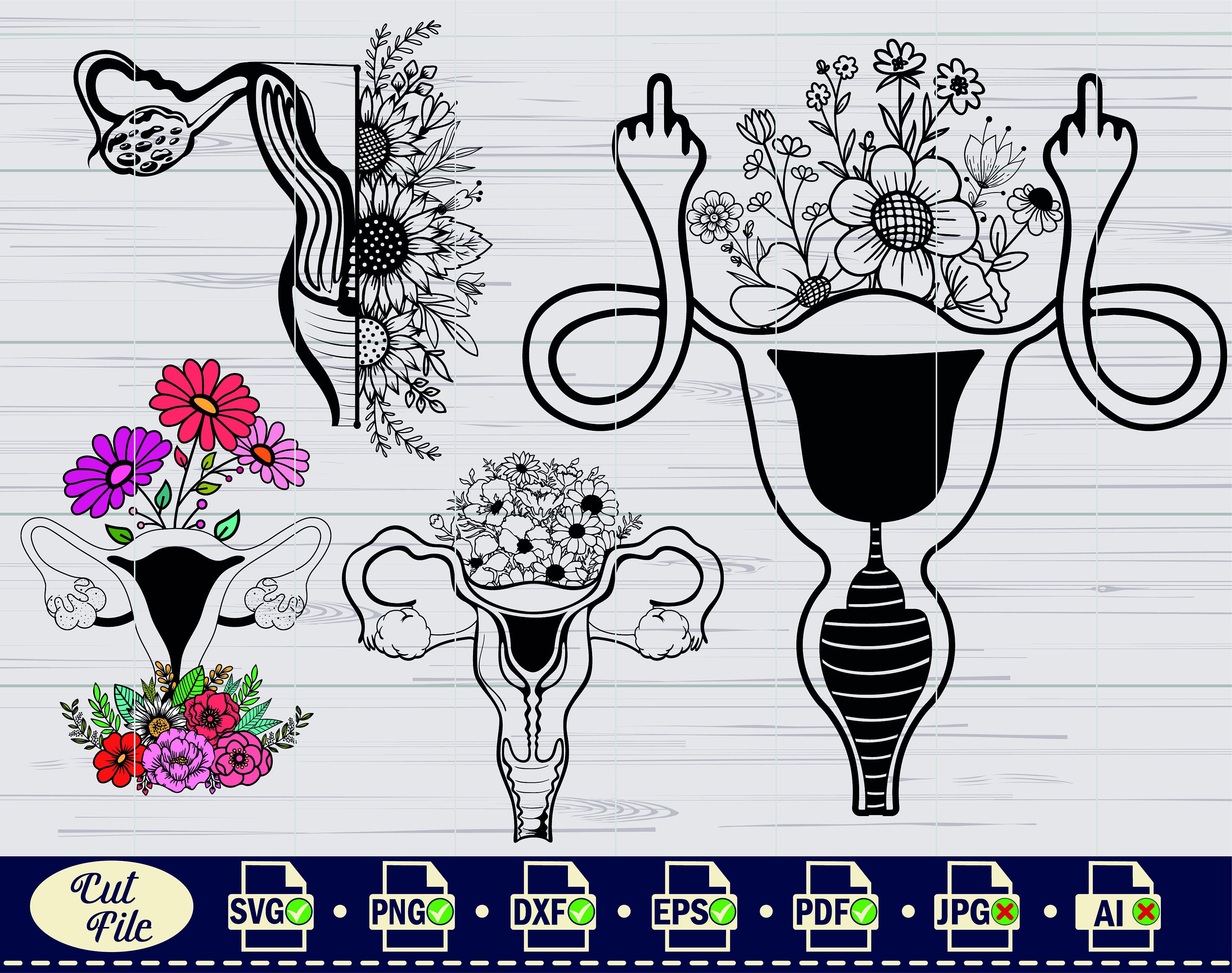 Uterus SVG Floral Uterus Svg Uterus Cut File Feminist Svg - Etsy Hong Kong