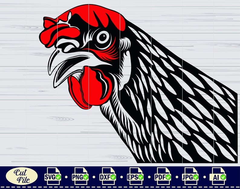 Chicken SVG Cut Files: Rooster Clipart, Farm Vector (digital Download ...