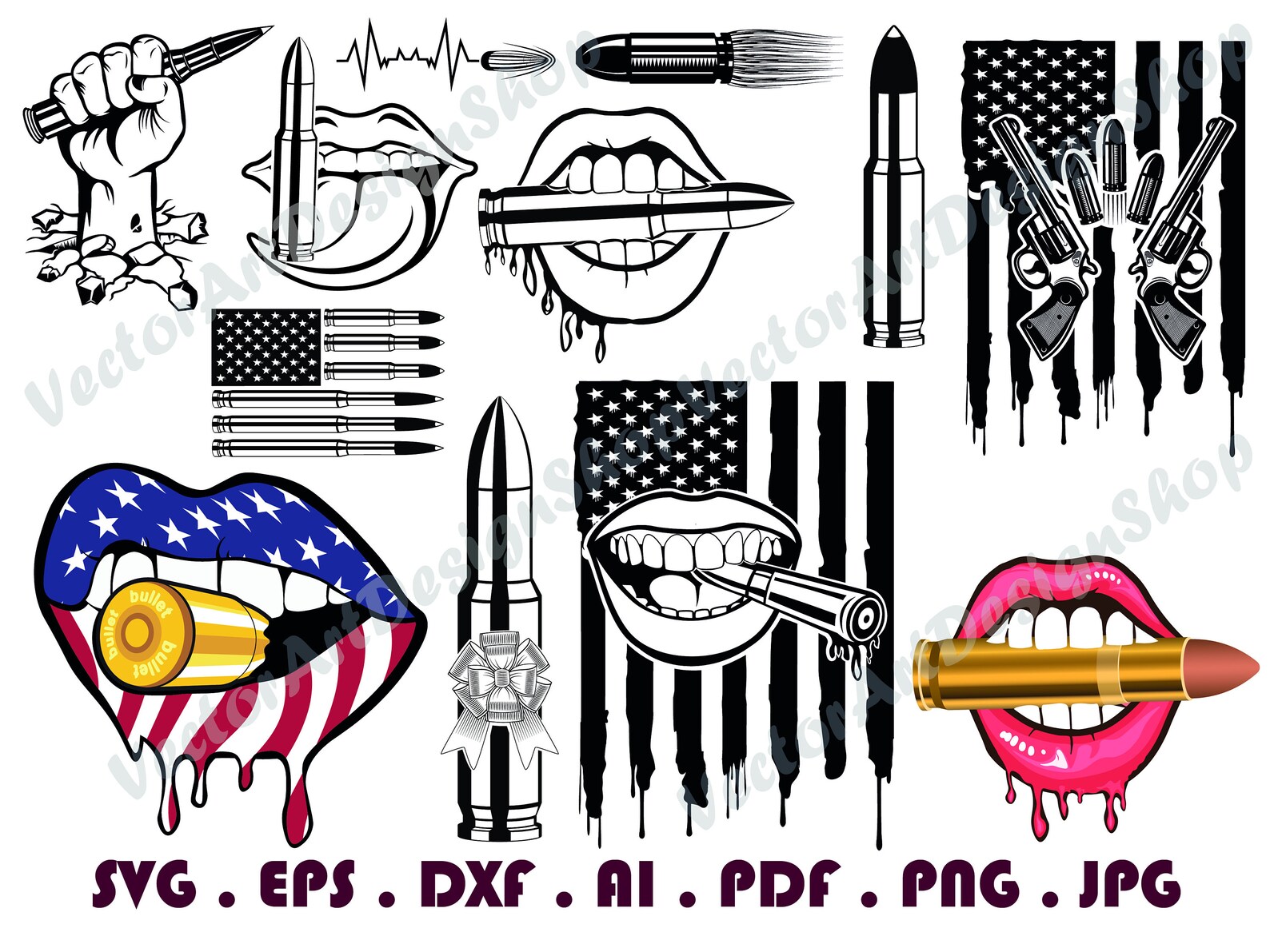 BULLET 3 SVG Lips With Bullet Bullet Flag Svg Gun Png - Etsy