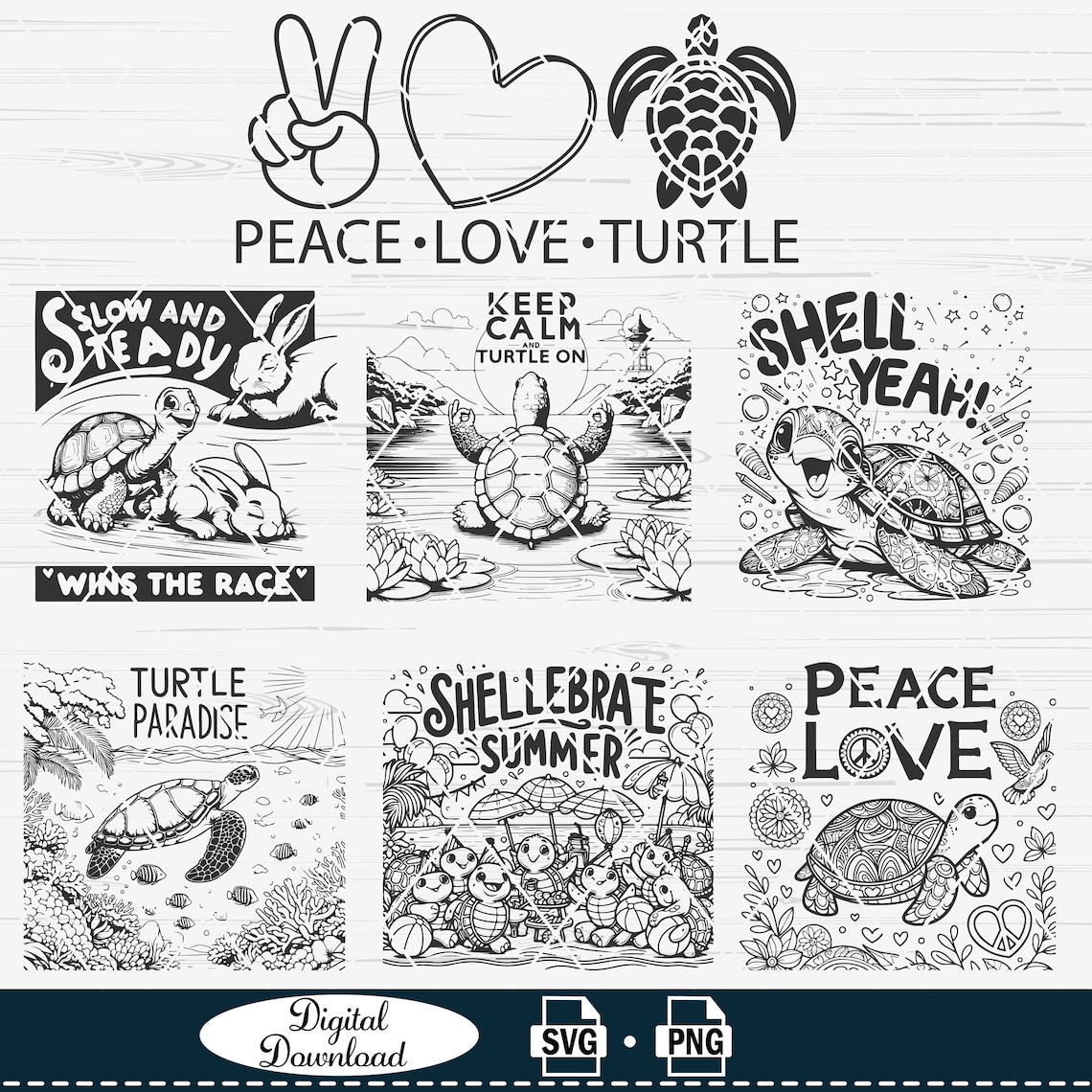 Turtle SVG Mega Bundle: Floral Turtle Clipart (digital Download) - Etsy