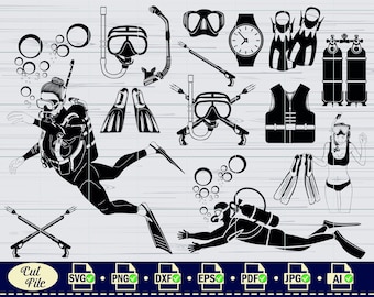 Technical Diving Equipment Setup Clipart