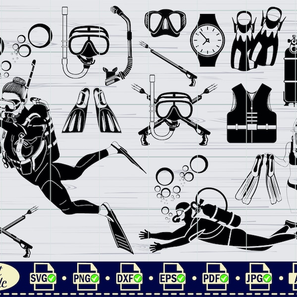 Scuba Diving Svg - Etsy
