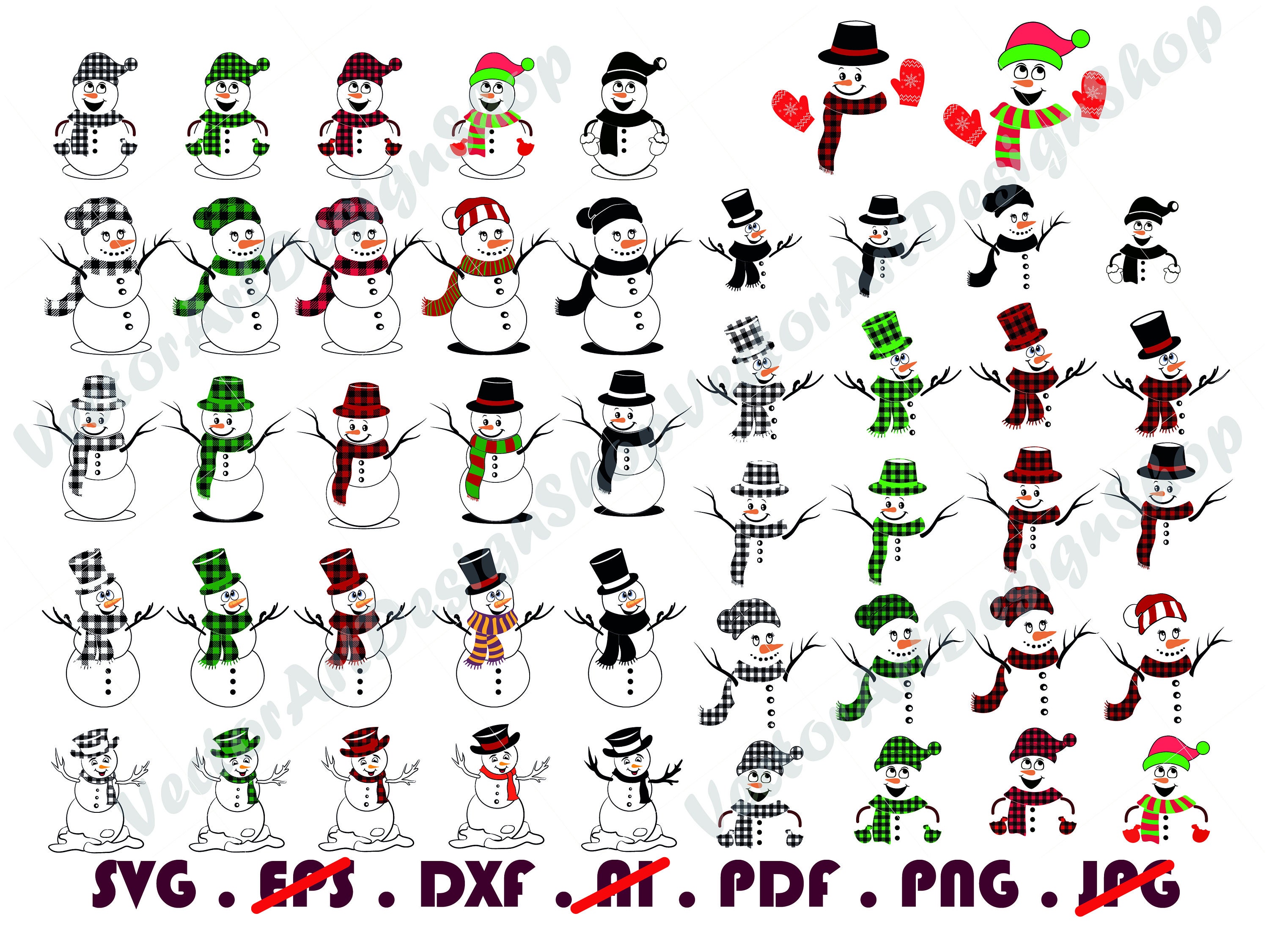 Snowman Svg Bundle 1 Christmas Snowman Svg Snowman Face - Etsy