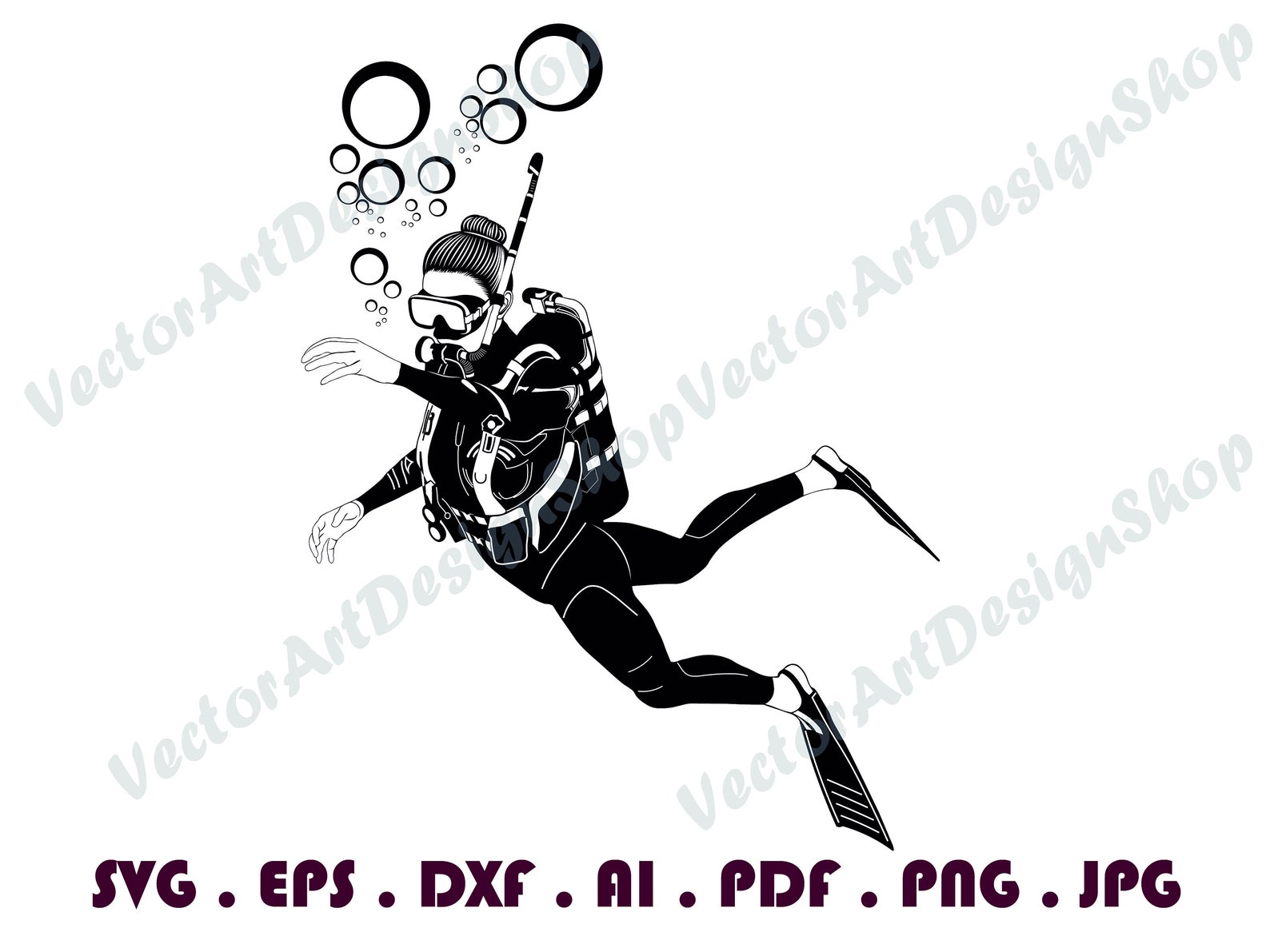 Scuba Diving 1 SVG Scuba Diver Svg Scuba Diving Clipart | Etsy