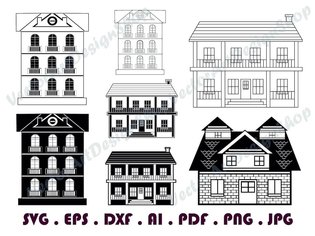 House 3 SVG House Svg Home Svg Real Estate Svg House - Etsy