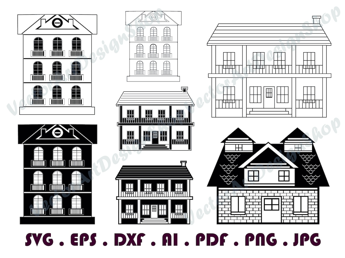 House 3 SVG House Svg Home Svg Real Estate Svg House - Etsy