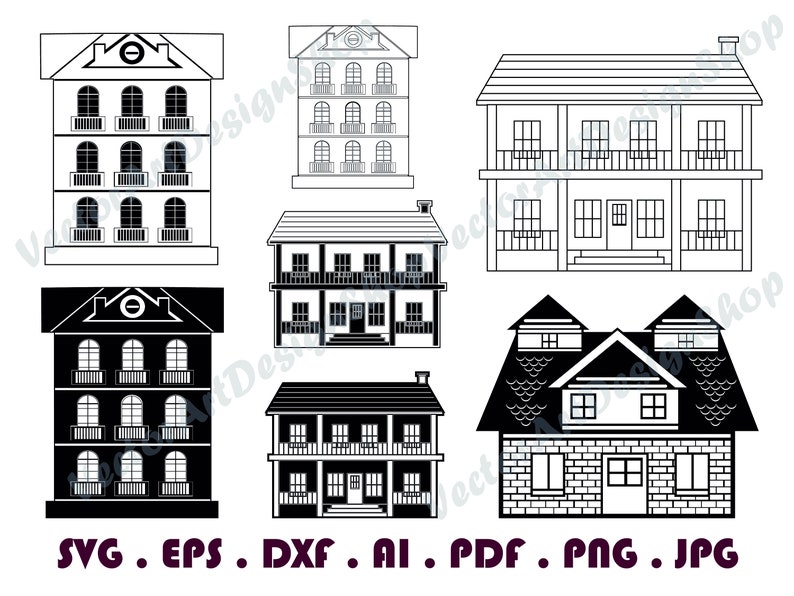 House 3 SVG House Svg Home Svg Real Estate Svg House - Etsy
