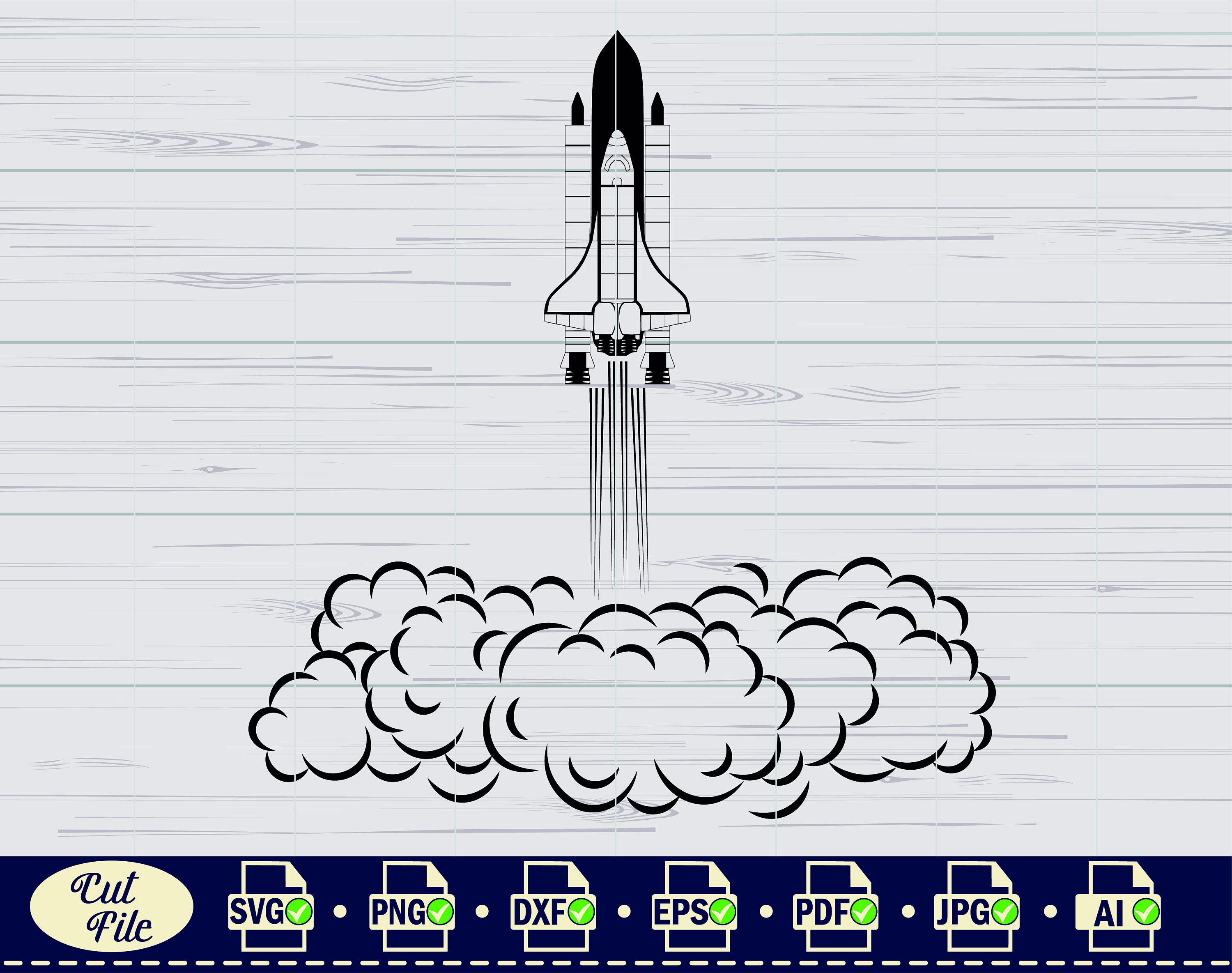 Rocket Launch SVG: Space Ship Clipart, Cricut & Silhouette Cut Files - Etsy