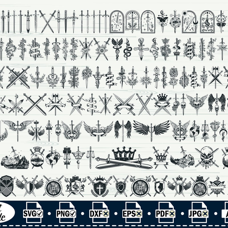 Rose and Sword Svg File - Etsy