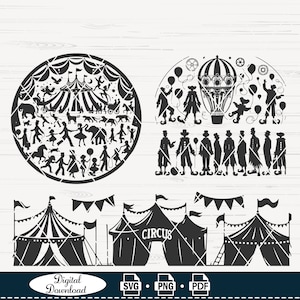 Circus SVG Cut File for Cricut,#1, Carnival Clip Art, Animals, Jokers ...